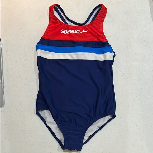 Speedo | Swim | Speedo One Piece Swimsuit Red And Blue Athletic Cut ...